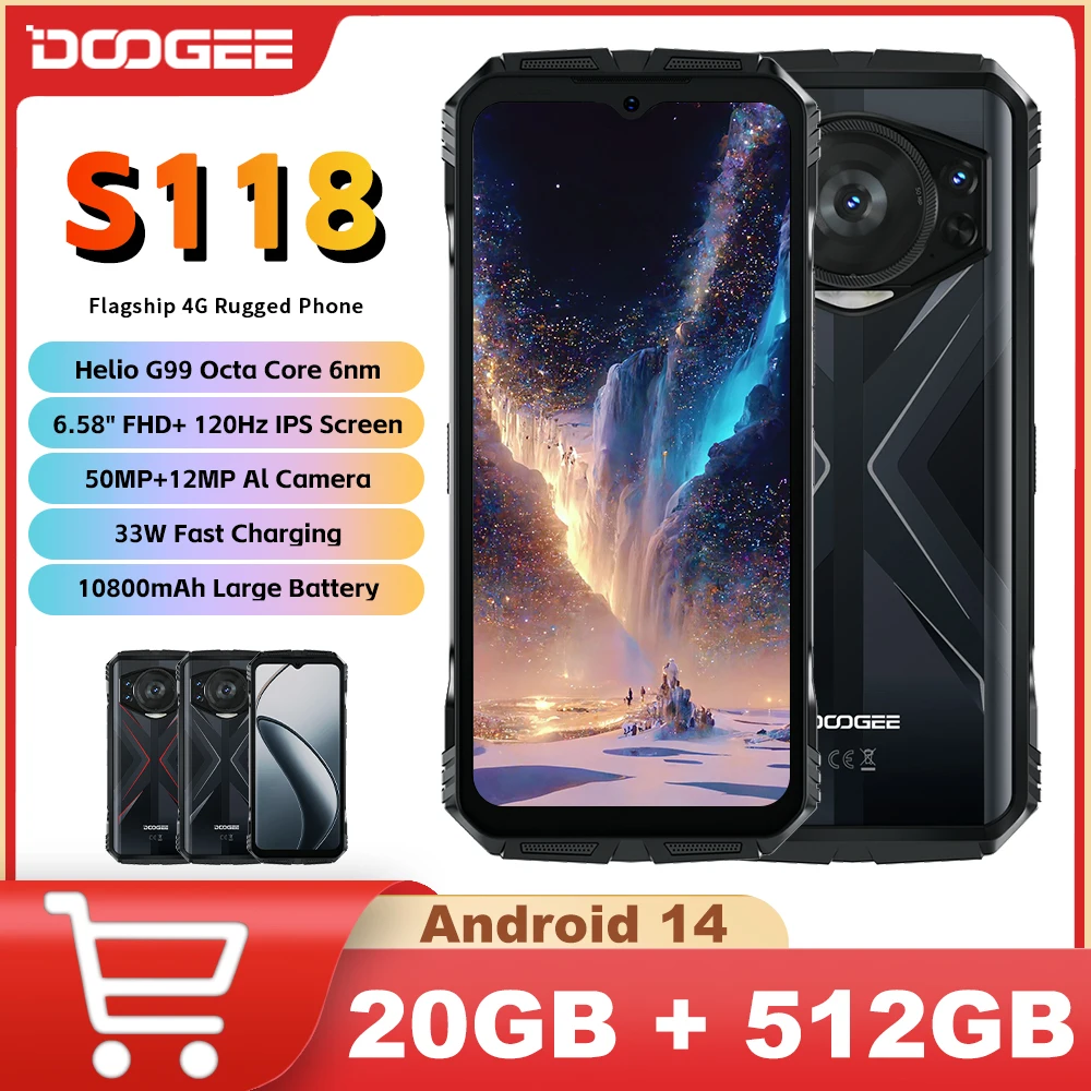 DOOGEE-S118-Rugged-Smartphone-20GB-512GB-10800mAh-33W-Fast-Charging ...