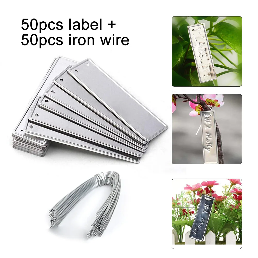 50Pcs-Aluminum-Plant-Labels-Double-Sided-Metal-Labels-Tree-ID-Tags ...