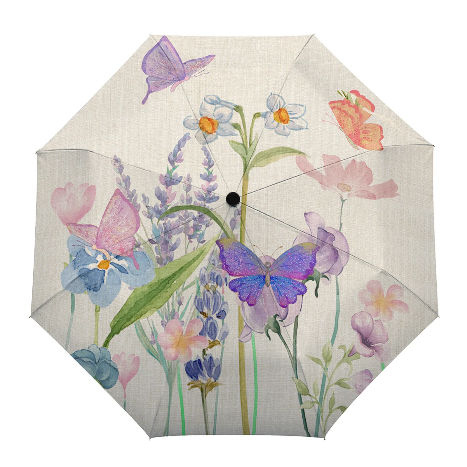Butterfly-Flower-Spring-Summer-Umbrella-for-Travel-Outdoor-Male-Female ...