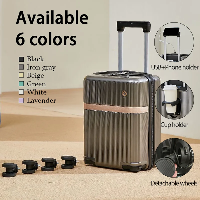 Travel Compartment Portable Luggage with Cup And Phone Stand ...