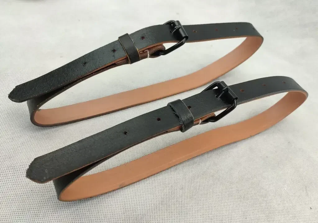 2PCS-WW2-GERMAN-ARMY-M31-MESS-TIN-CANTEEN-Metal-Buckle-REAL-LEATHER ...