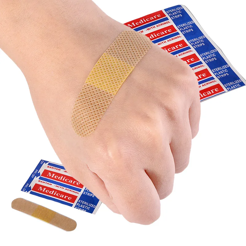 100pcs-set-Bandage-Emergency-First-Aid-Bandage-Plaster-Non-woven-Fabric ...