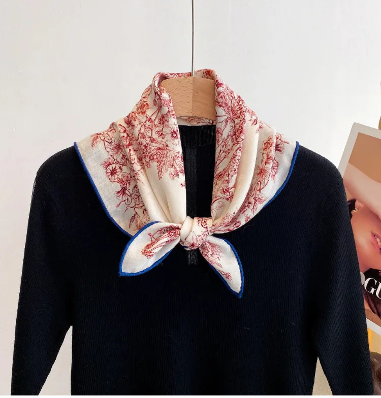2026 Luxury Designer Scarf Head Handkerchief for Women Spring 70% Wool ...