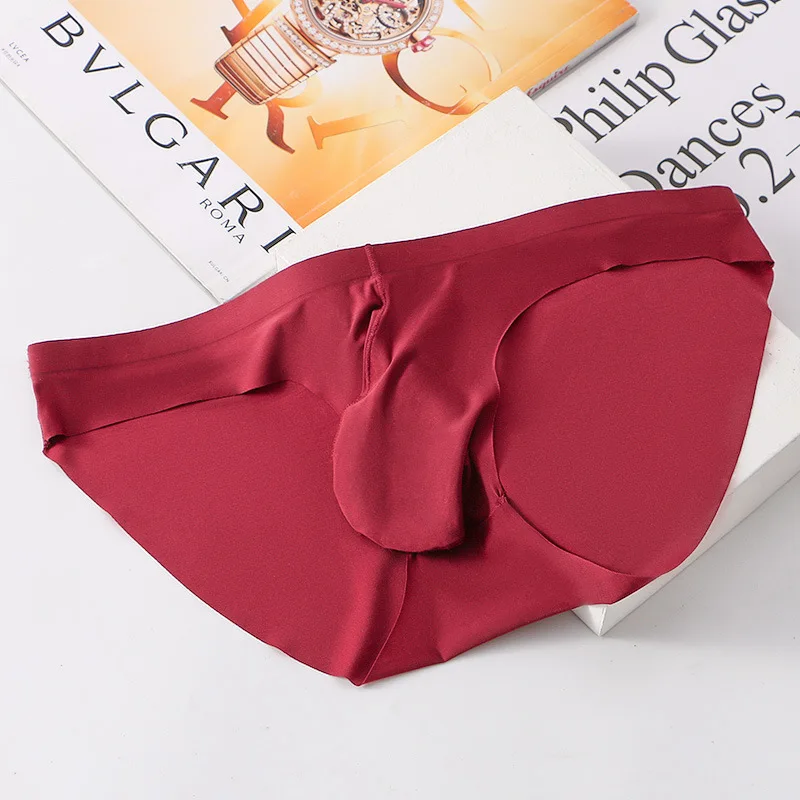 Eis-Seide-sexy-M-nner-Unterw-sche-Slips-Sissy-Cuecas-konvexe-Pistole-Ei-Trennung-Calcinha ...
