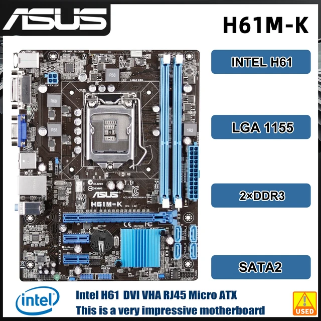 Asus H61mk Intel H61 Ddr3 Micro Atx Desktop Motherboard Asus H61