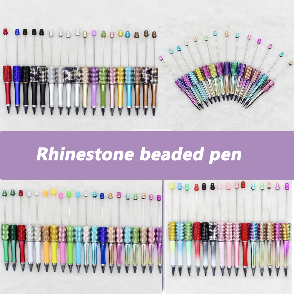 50pcs Newest Rhinestone Pen DIY Diamond Beaded Ballpoint Pens Creative ...