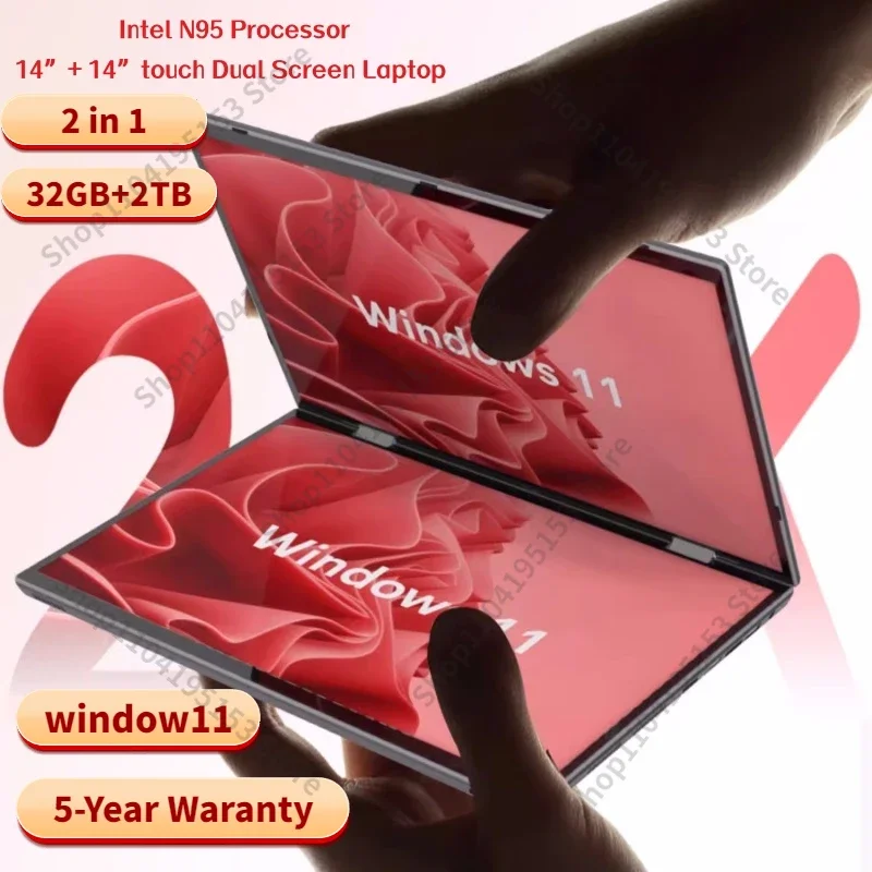 Intel-N95-CPU-Dual-Screen-Laptop-14-14-2K-Touch-Screen-Notebook-32GB ...