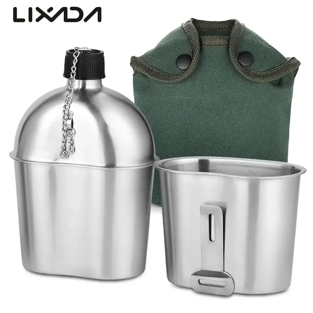 2pcs-1000ml-600ml-Stainless-Steel-Canteen-Cup-Set-with-Cover-Bag-for ...
