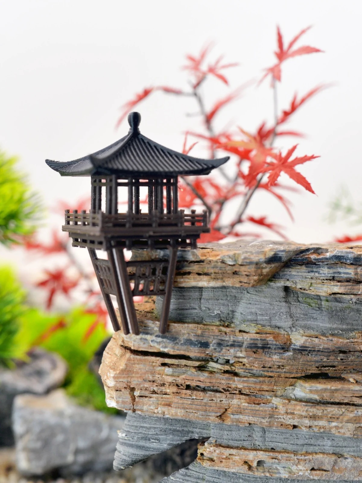 Gazebo-Chinese-retro-building-hanging-pavilion-rockery-bonsai-micro ...