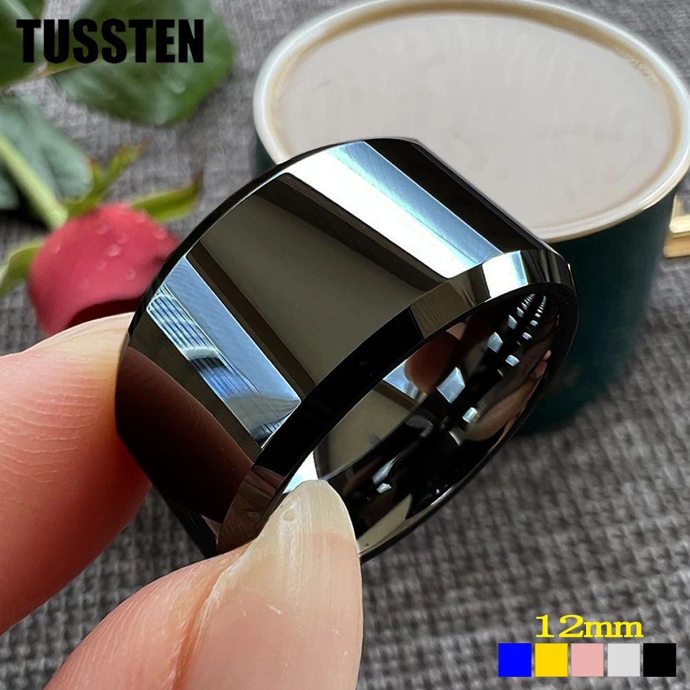 Dropshipping-TUSSTEN-10-12MM-Big-Men-Ring-Tungsten-Wedding-Band-Stepped ...