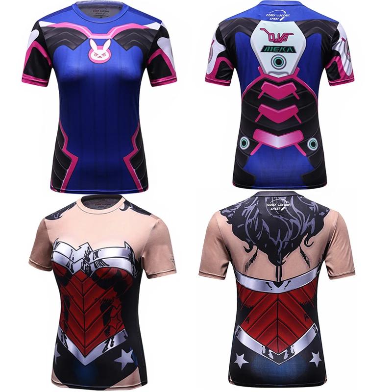 Rashguard-T-shirt-Women-MMA-Compression-Shirts-Short-Sleeve-3D-Printing ...