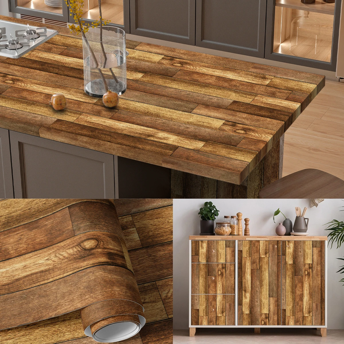 1-Roll-Multi-Color-Wood-Grain-Natural-Simulated-Elm-Wood-Stickers-Oak ...