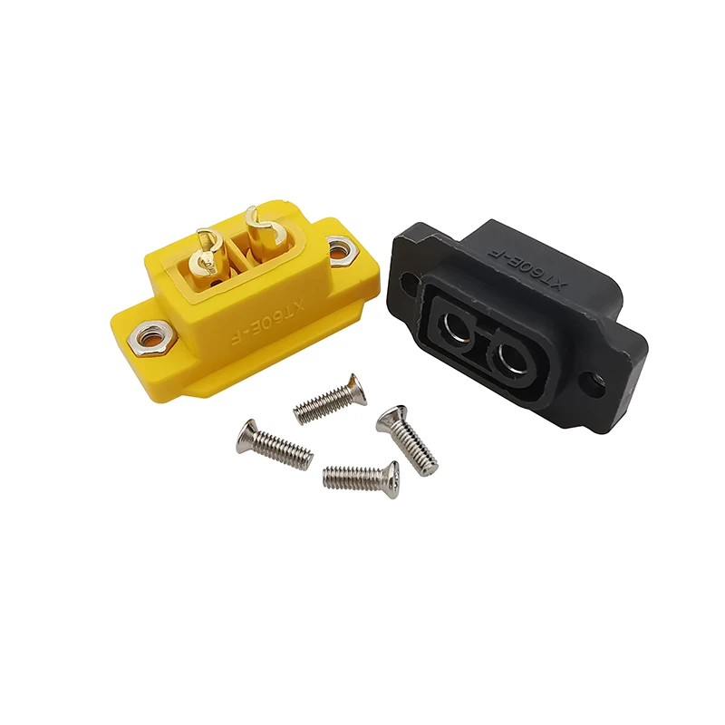 XT60E-XT60-Female-Socket-Panel-Mount-Connectors-With-Screws-DIY-RC ...