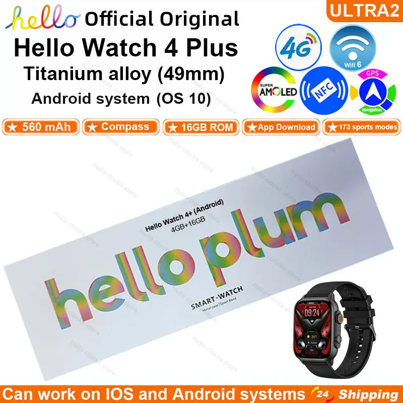 2024New oficial Original Hello Watch 4 Plus Android Smartwatch ULTRA ...