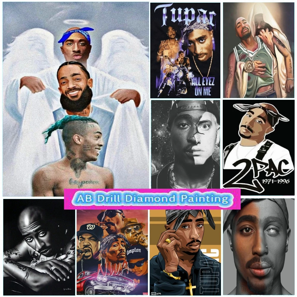 Hip Hop Singer Tupac Shakur 5d AB Drill Diamond Painting Legend R.I.P ...