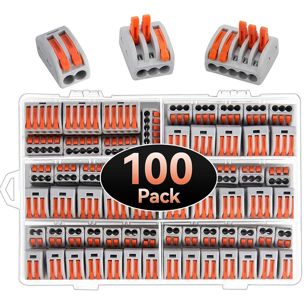 Cable-junction-box-2-wire-3-wire-5-wire-lever-nut-connectors-100 ...