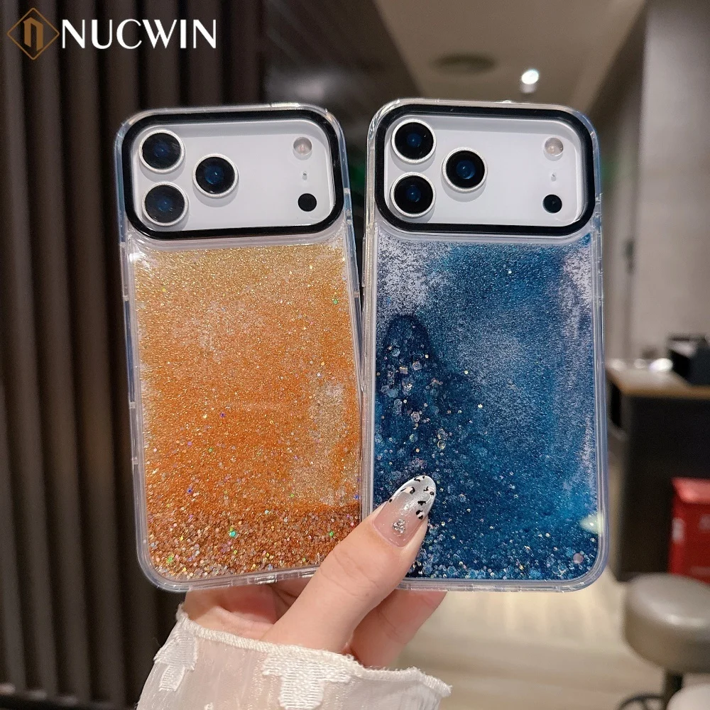 Transparent Quicksand Phone Case for iPhone 17 Pro Max 12 13 14 15 16 ...