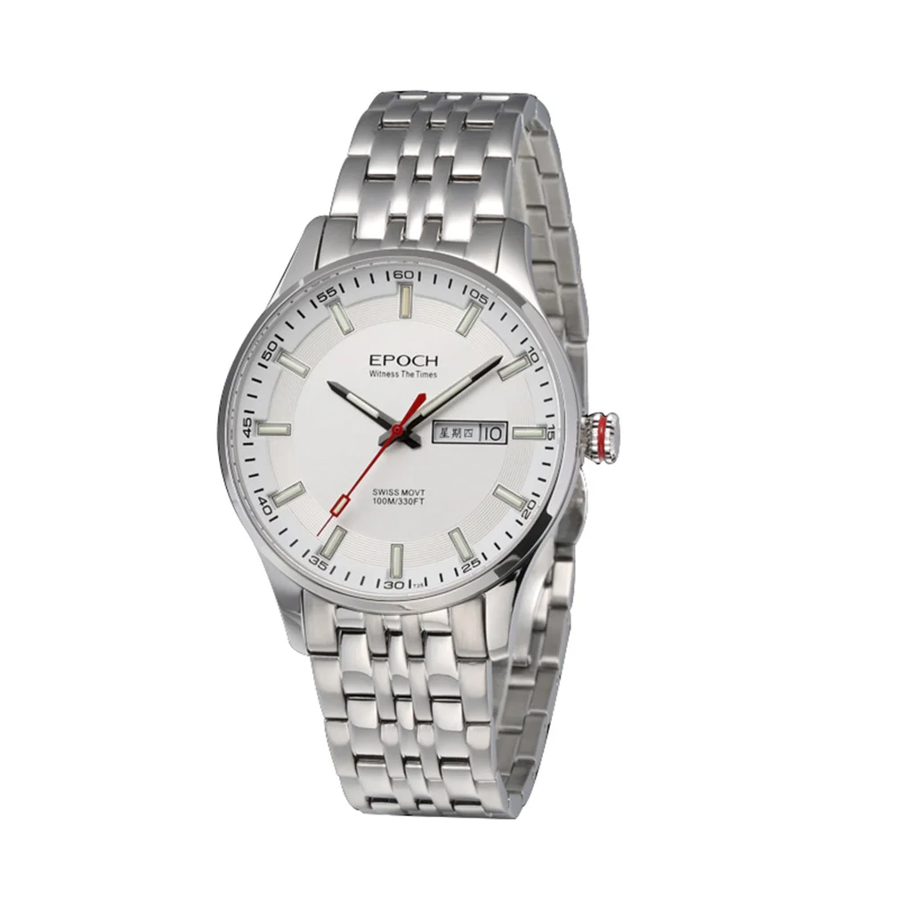 EPOCH Men Luxury Watch 40mm Fashion Quartz Wristwatch Luminous 100M ...