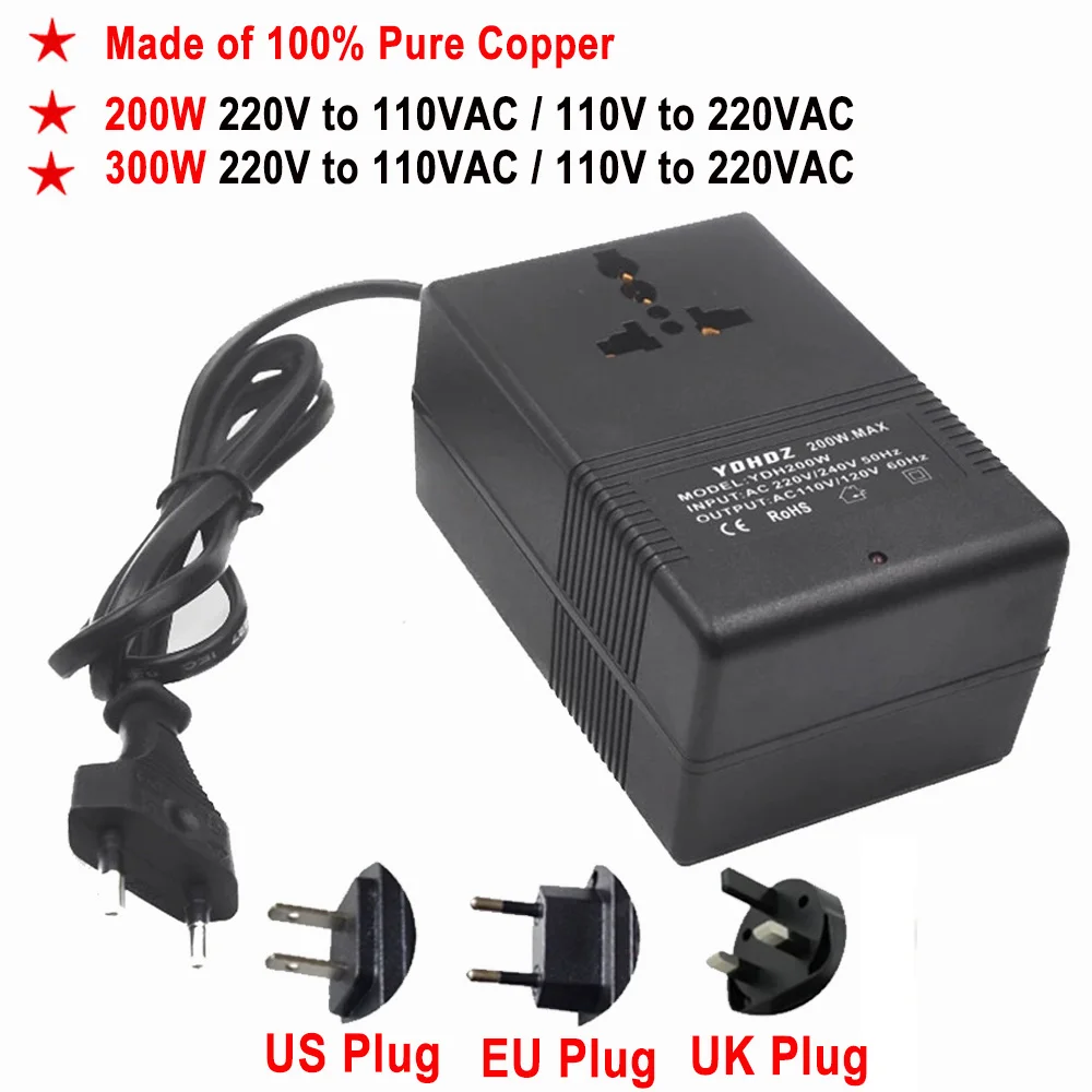 200w 300w 220 To 110 Voltage Regulator Converter Transformer 220v To ...