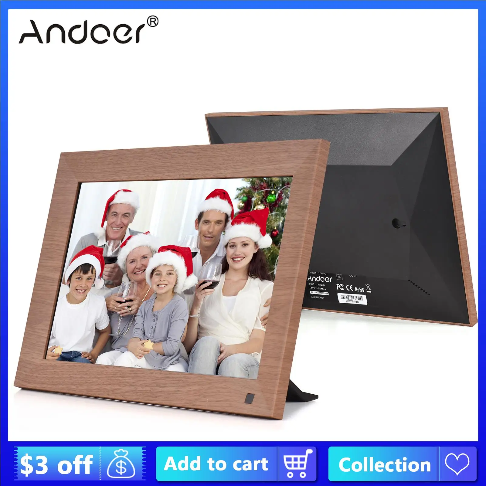 Andoer Digital Photo Frame 10 Polegada WiFi Smart Digital Picture Frame ...