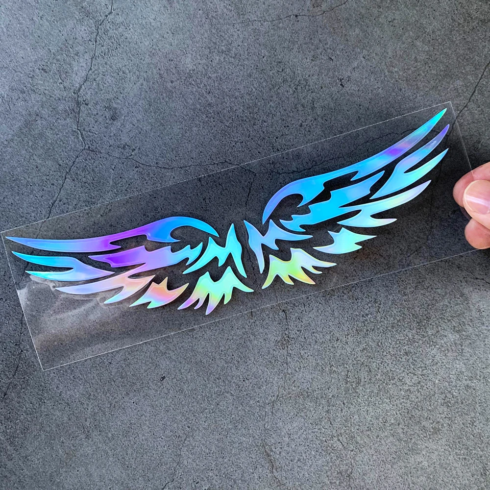 Laser Rainbow Angel Wings Motorcycle Motorbike Body Fuel Tank Decals ...