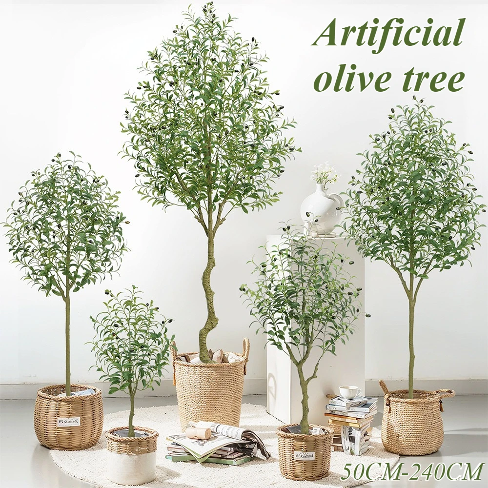 Large Olive Tree Artificial Plant Fake Olive Tree with Basin 50CM To ...