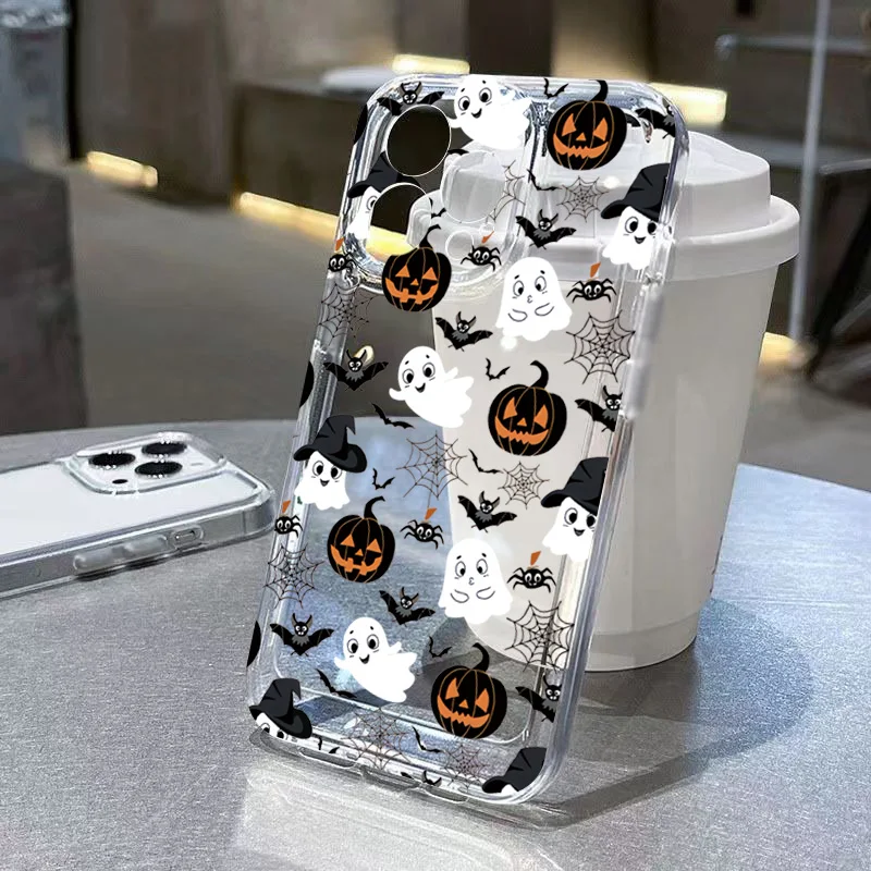Halloween-Pumpkin-Ghost-Bat-Pattern-Transparent-Case-For-Xiaomi-Redmi ...