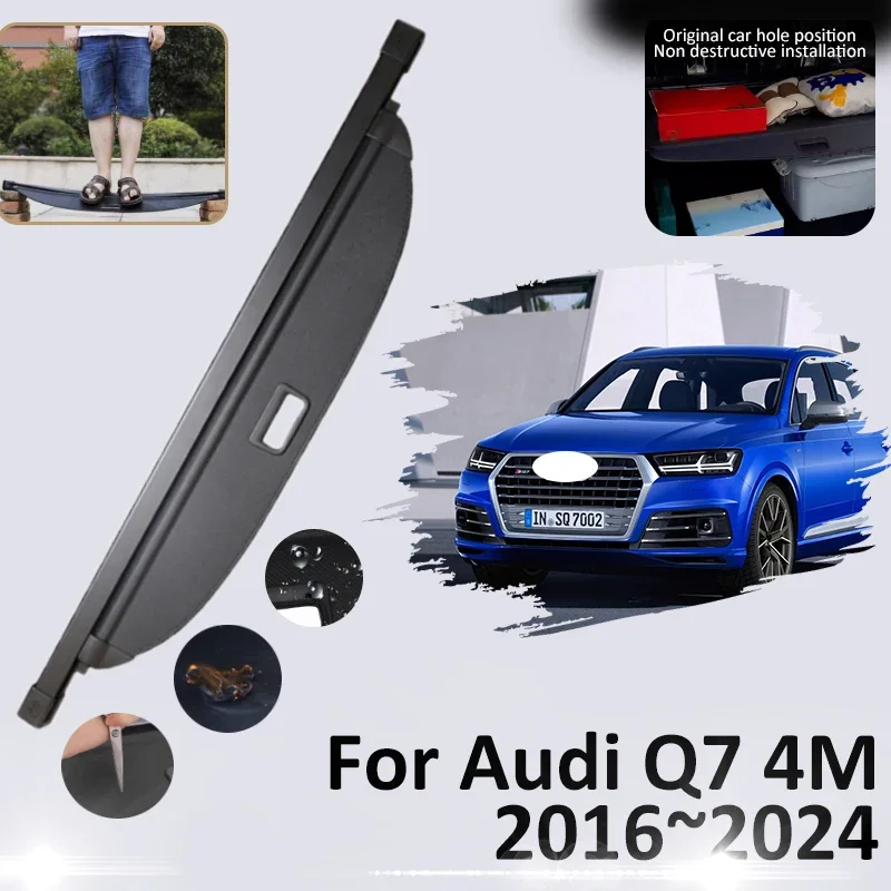 Car Trunk Cargo Cover For Audi Q7 4M 2016~2024 2018 2020 2023 Car Rear ...