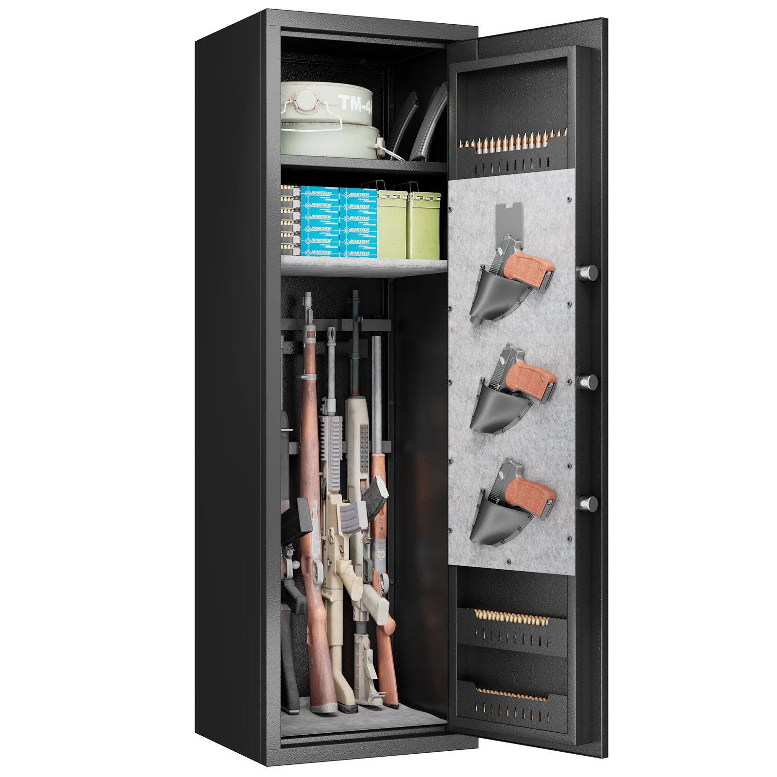 5-Gun-Safe-Cabinet-with-3-Pistol-Pouches-Quick-Access-Biometric-Large ...