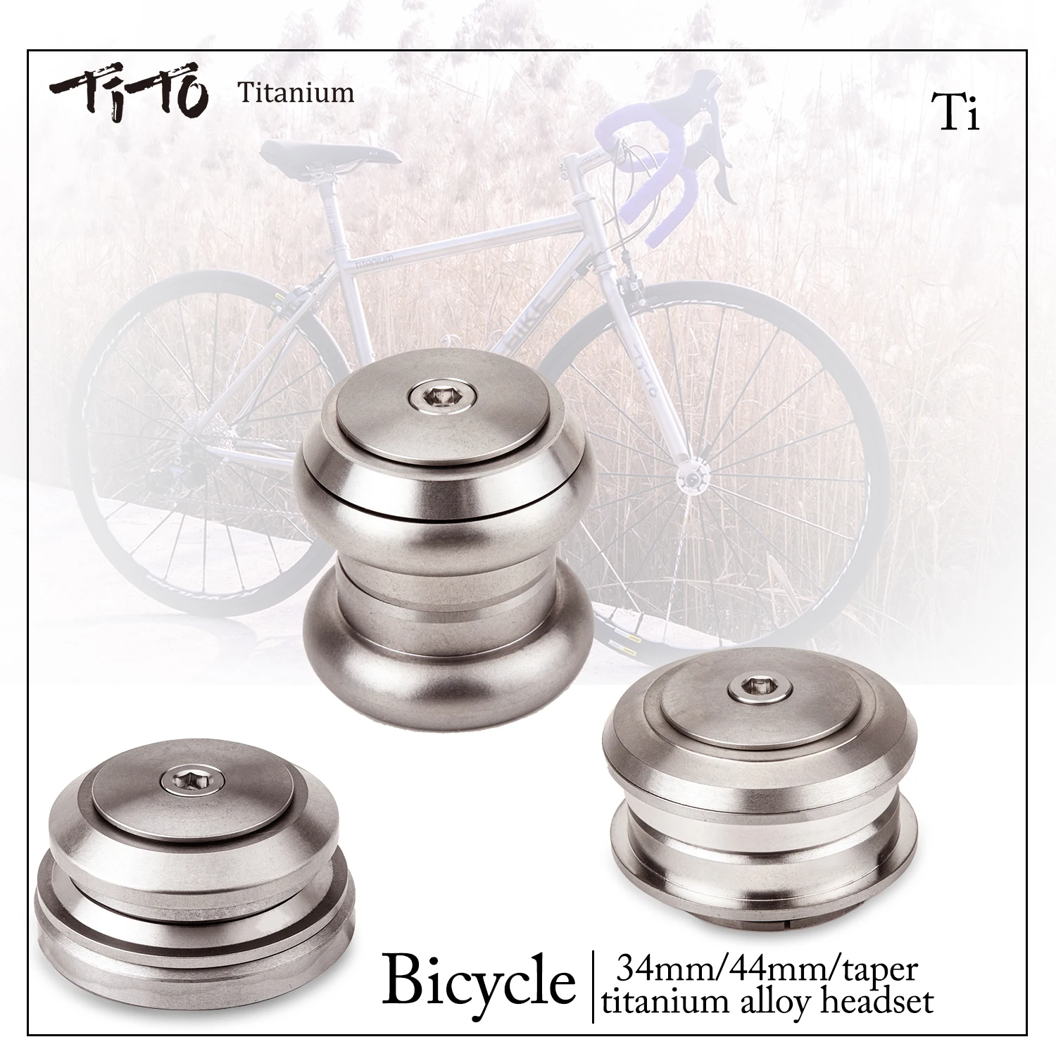 TiTo Titanium Alloy Threadless Headset for MTB Road Bike Titanium ...