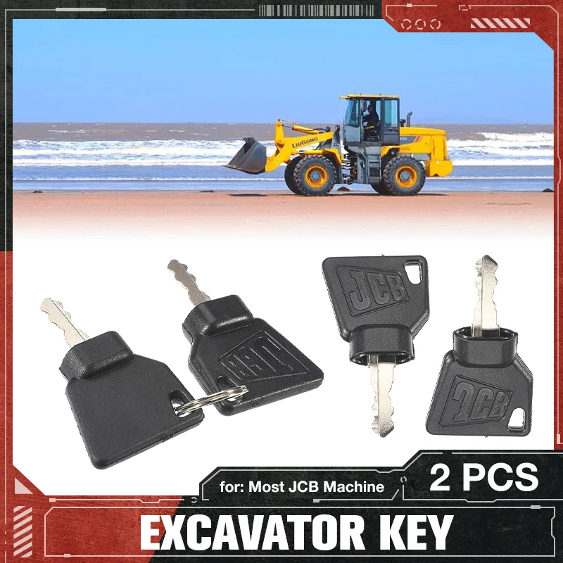 2 Pcs For JCB 3CX Parts Digger Plant Keys Equipment Ignition Stainless ...