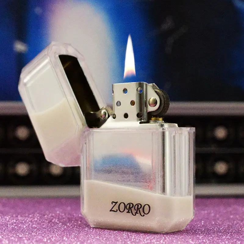 Zorro Windproof Kerosene Lighter Cool Luminous Quicksand Boyfriend Gift ...