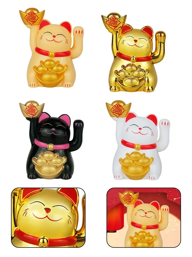 Chat porte-bonheur solaire 62Maneki Neko accueillant la main, chat ...
