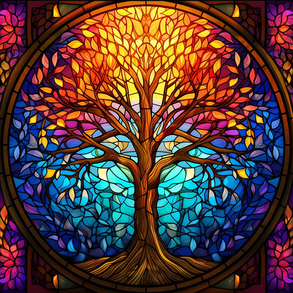 Stained Glass Art Tree