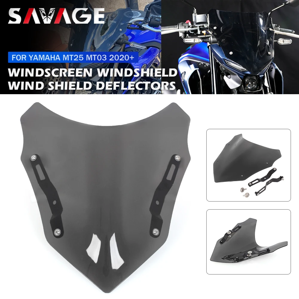 For-YAMAHA-MT25-MT03-2021-2022-2023-Windshield-Windscreen-MT-25-MT-03 ...