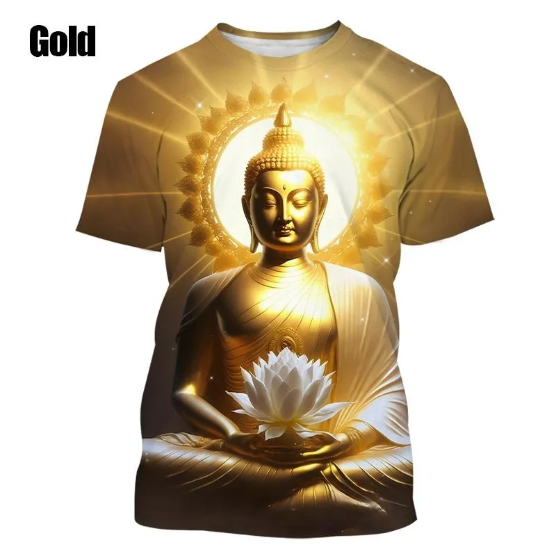 3D-Buddha-Shakyamuni-Printing-T-Shirt-For-Men-Round-Neck-Short-Sleeve ...