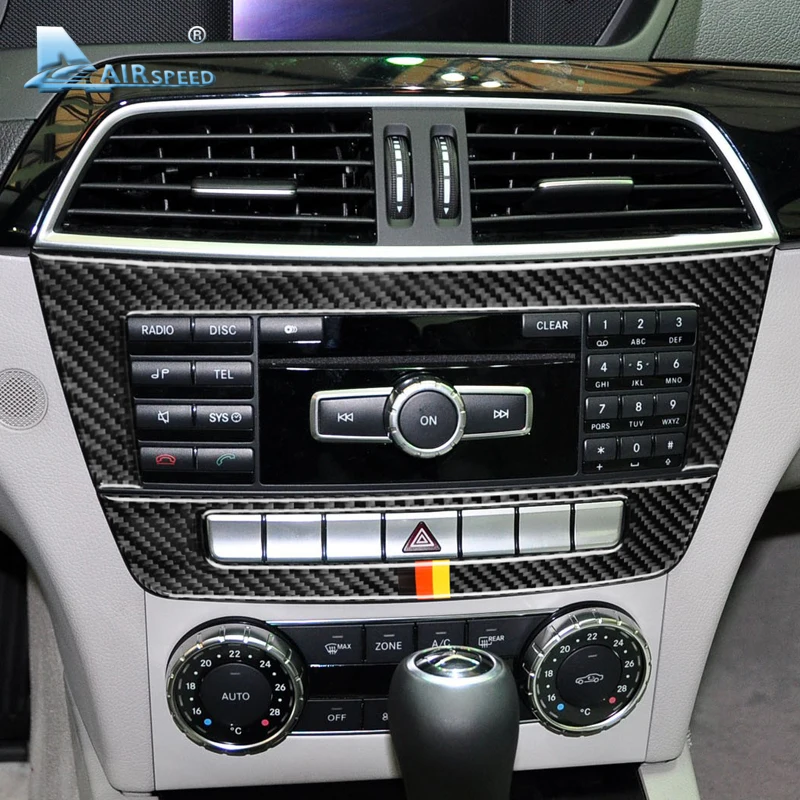Real Soft Carbon Fiber Car Center Console Panel Cover Trim Sticker for ...