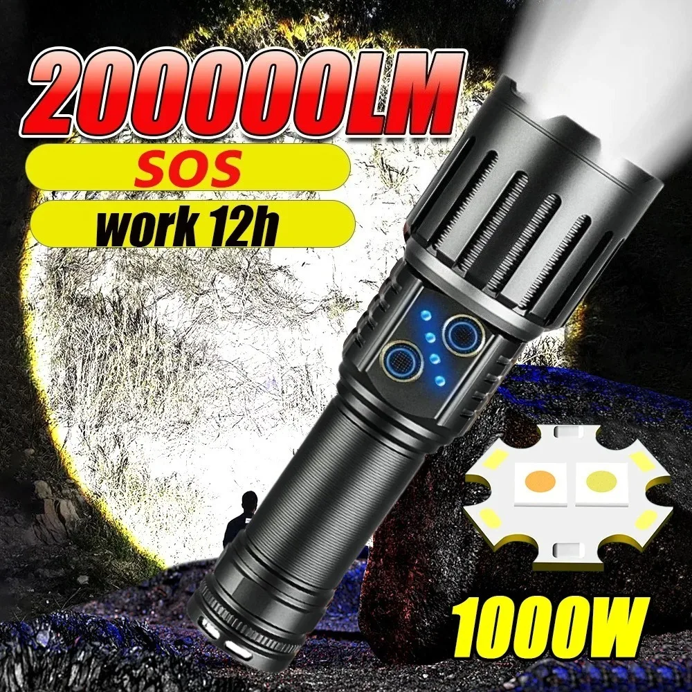 Super Bright Tactical LED Flashlight Zoomable Dual Lasers Waterproof ...