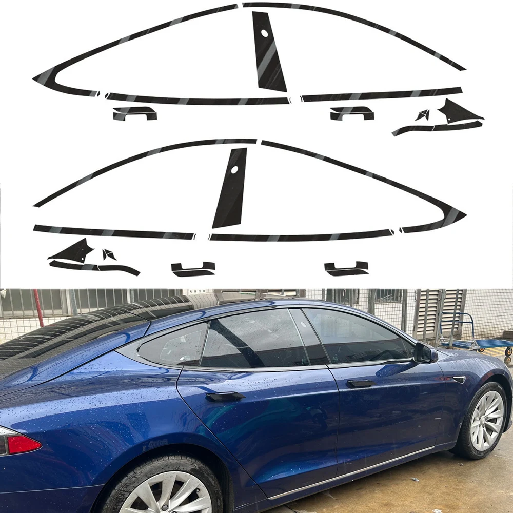For Tesla Model S 2014-2020 Sedan Window Chrome Delete Blackout ABC ...