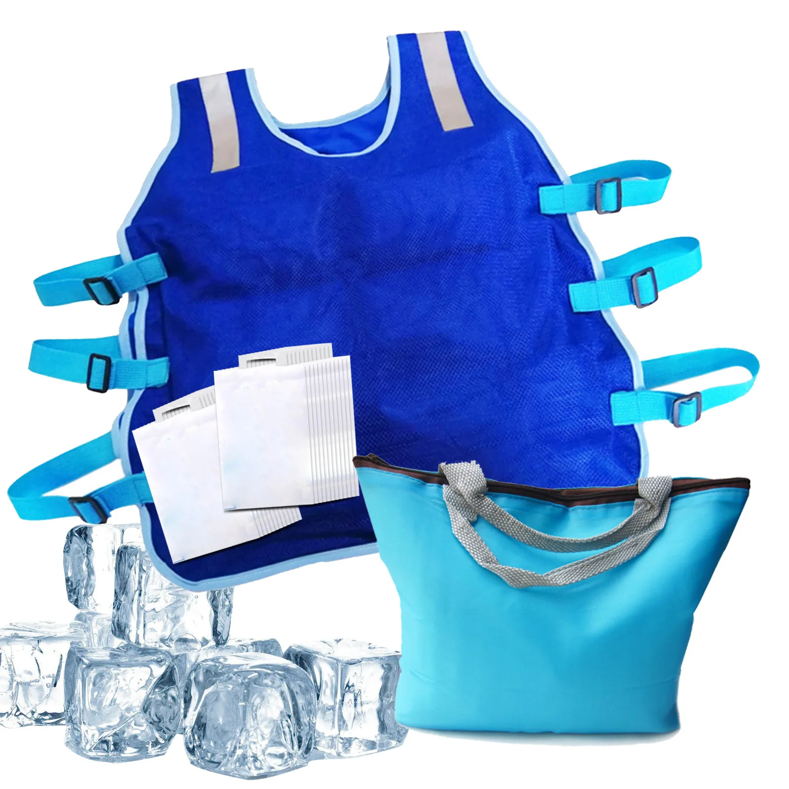 Summer Body Cooling Vest with 12/24pcs Ice Packs for Outdoor Fishing ...