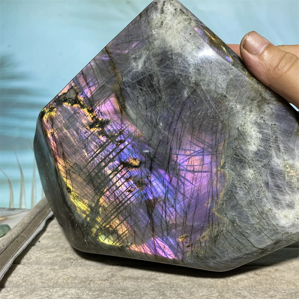 Big Purple Light Labradorite Stone Natural Crystal Healing Wicca ...