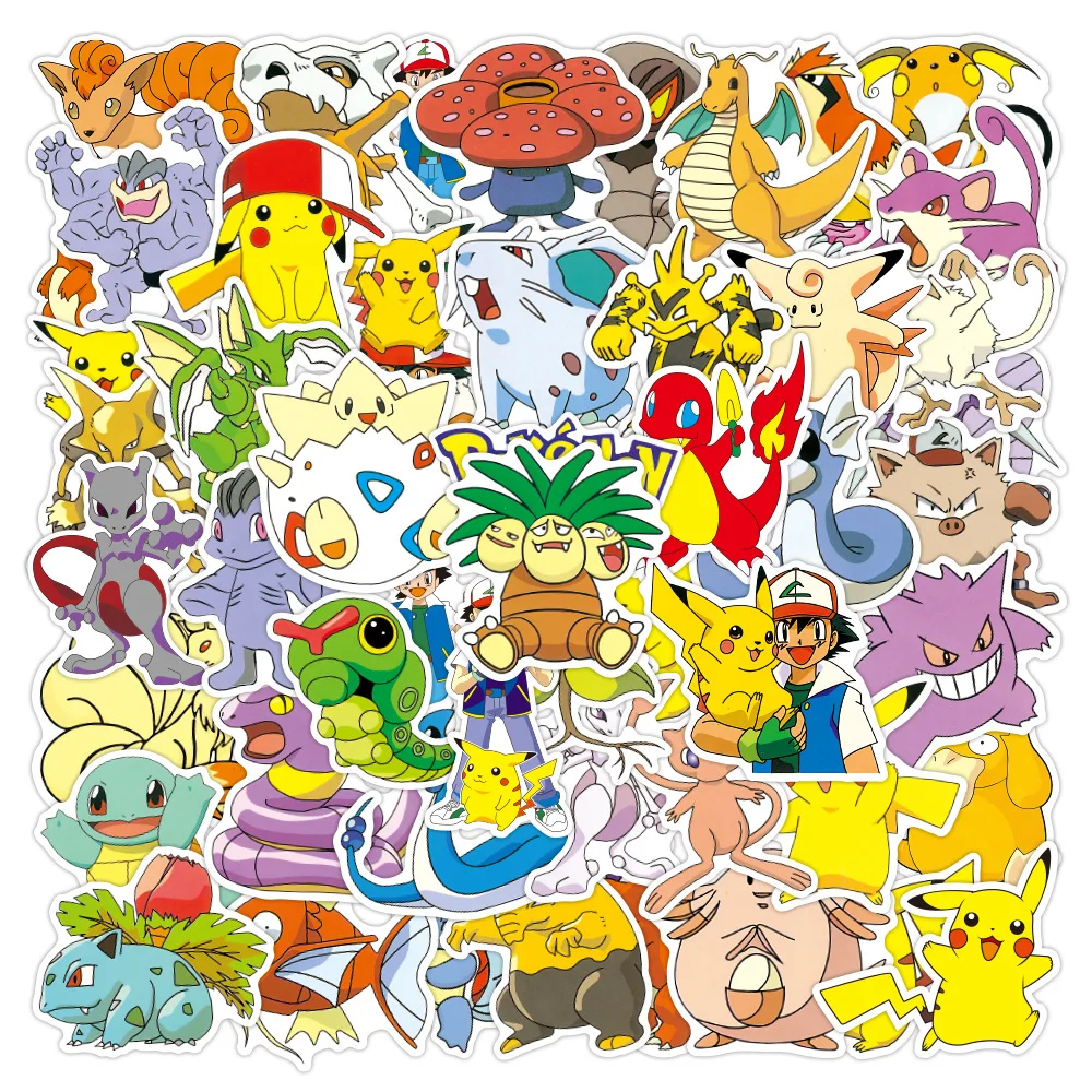 50Pcs-Pokemons-Stickers-For-Luggage-Skateboard-Phone-Laptop-Moto ...