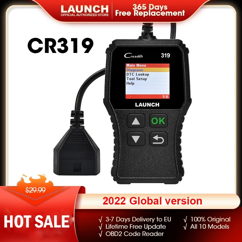 Launch X431 Creader 319 Cr319 Auto Code Reader Obd2 Scanner Full Obdii ...
