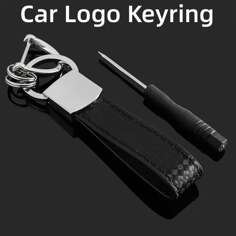 Leather Metal Car Keychain Keyring Keyfob Key Chain Ring Fob With Auto ...