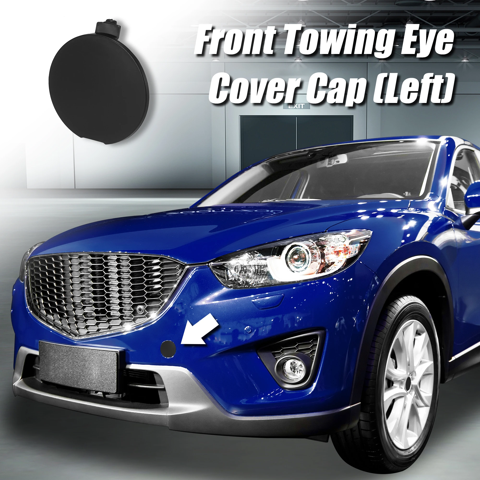 X Autohaux Black Front Bumper Tow Hook Towing Eye Cover Cap Replacement ...