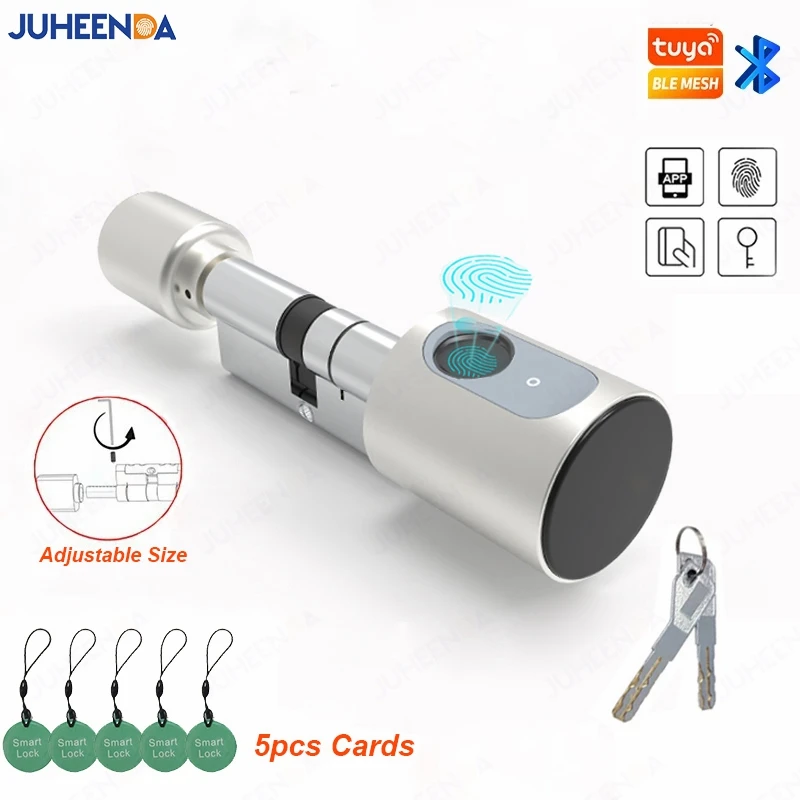 Adjustable-Euro-Cylinder-Smart-Lock-Tuya-BLE-Fingerprint-IC-Card-Keys ...