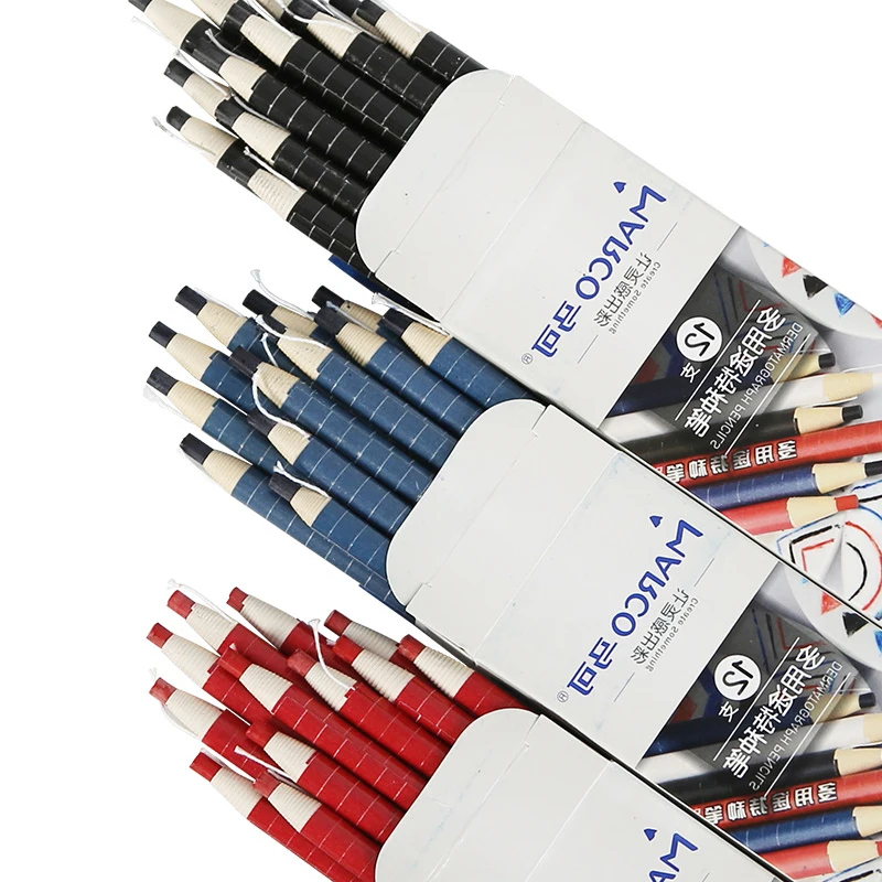 12pcs-Marco-4700-Paper-Roller-Color-PEEL-OFF-Pencil-Set-White-Writable ...