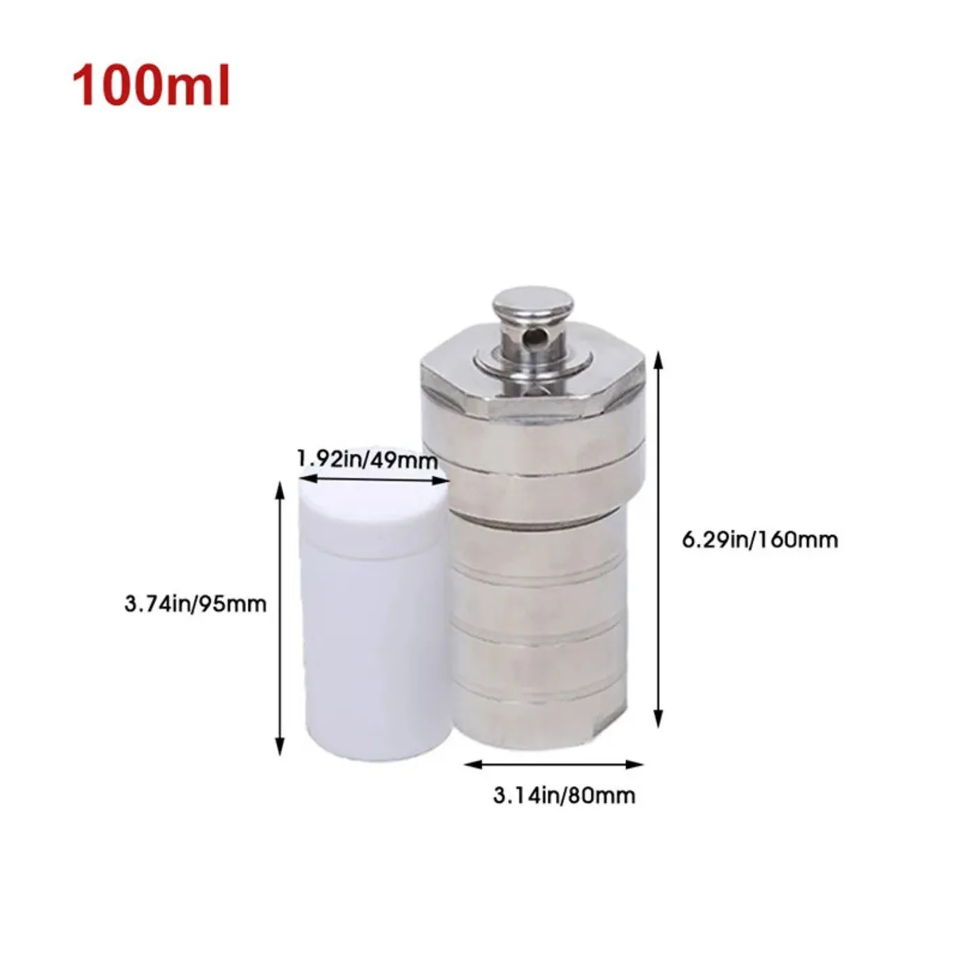 200ml-high-pressure-hydrothermal-kettle-reactor-PTFE-lining-stainless-steel-tank-chamber-Teflon ...
