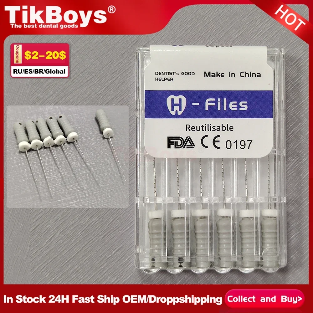 6Pcs-Pack-25mm-Dental-Root-Canal-Files-K-R-H-S-P-File-Cleaning-Needle ...
