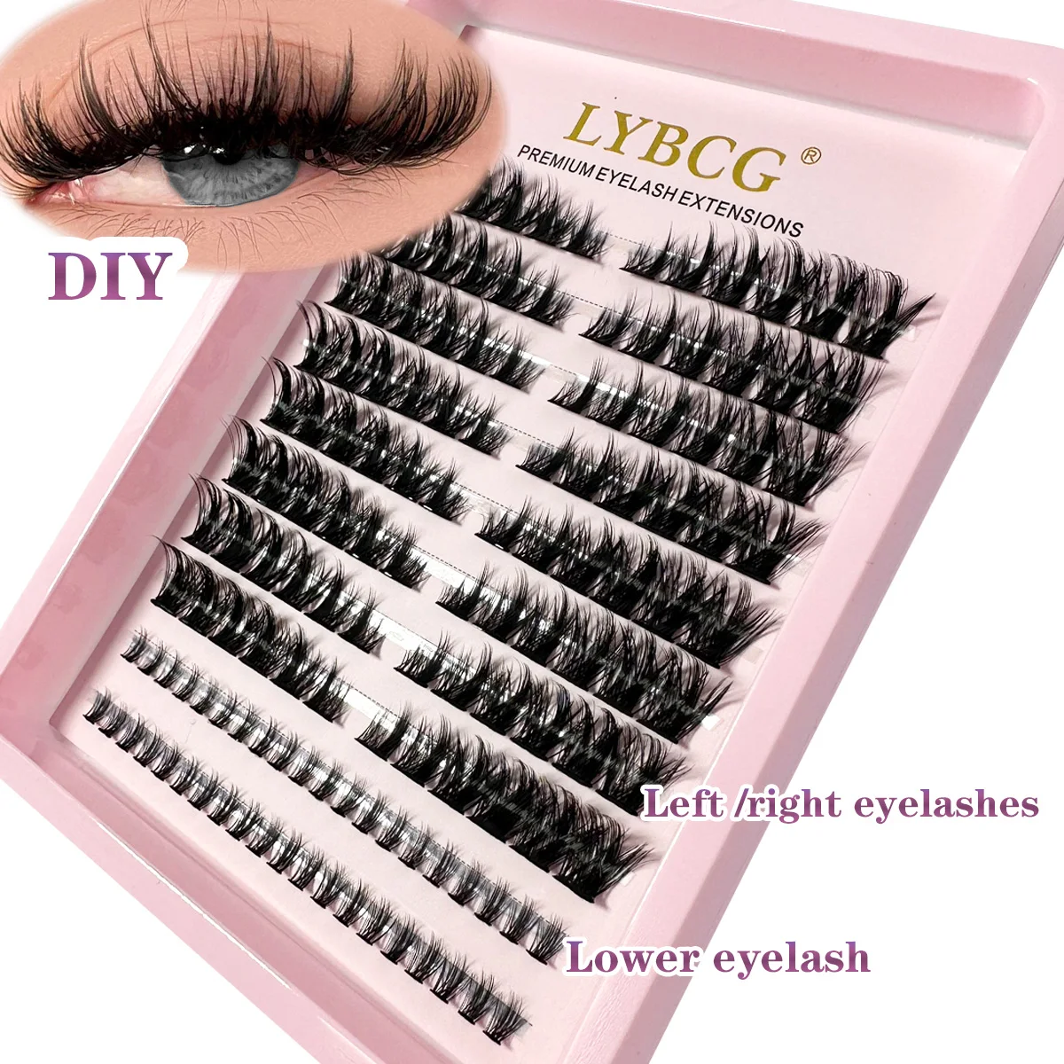 New Individual Lashes Cluster D Curl Mix Lash Clusters 3D Wispy DIY ...
